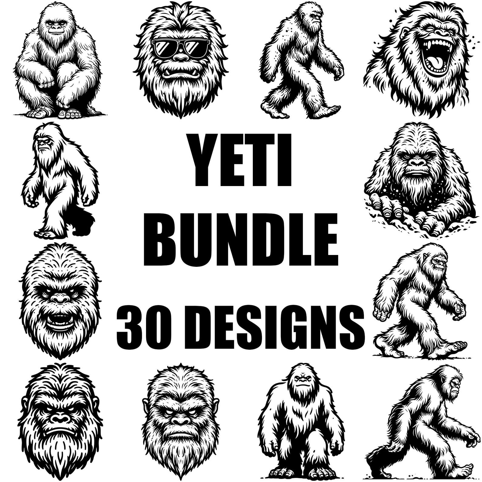 Yeti SVG Bundle, Yeti Svg, Yeti Vector, Yeti Clipart, Yeti Png, Bigfoot ...