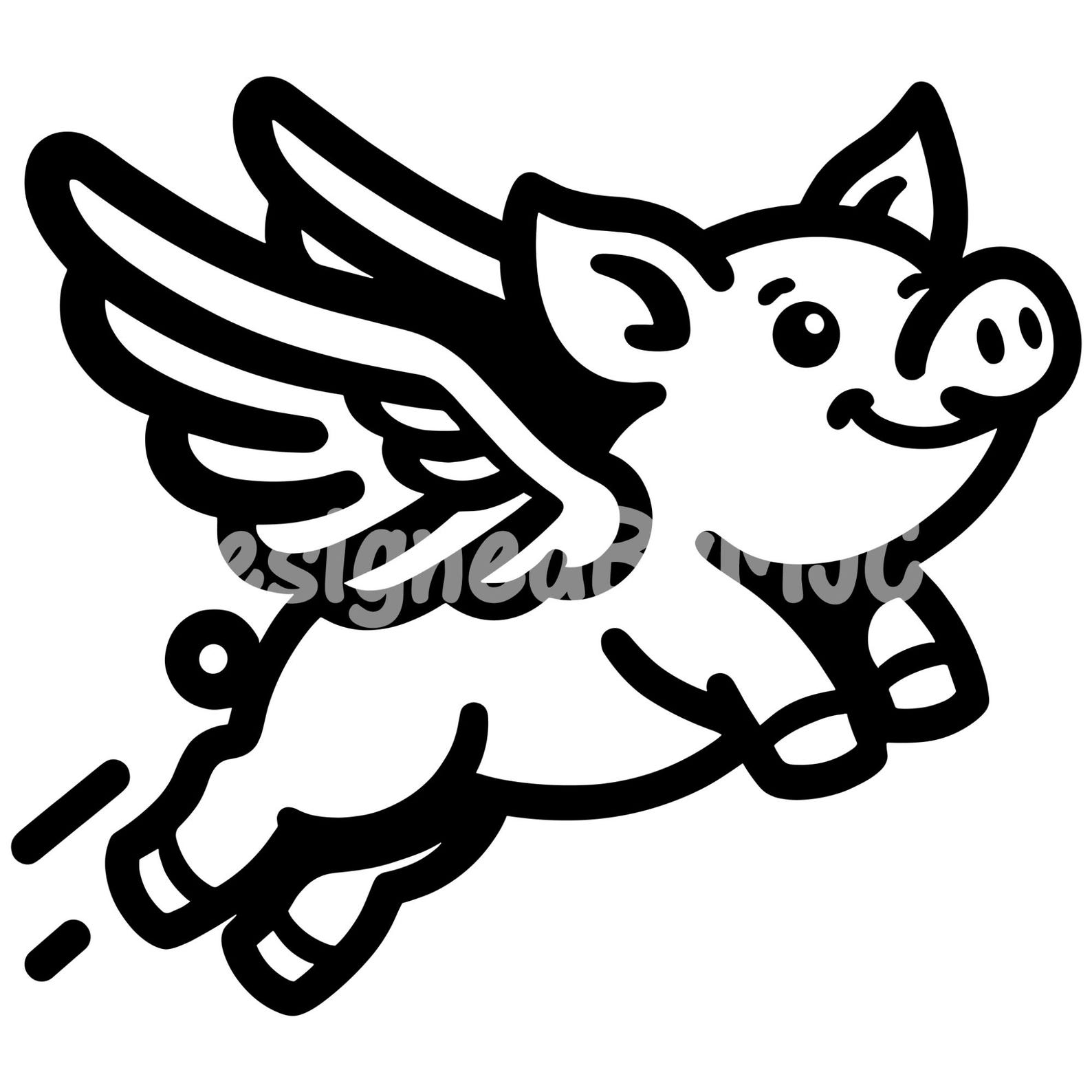 When Pigs Fly Flying Pig Wings SVG, Flying Pig Svg Flying Pig Png ...