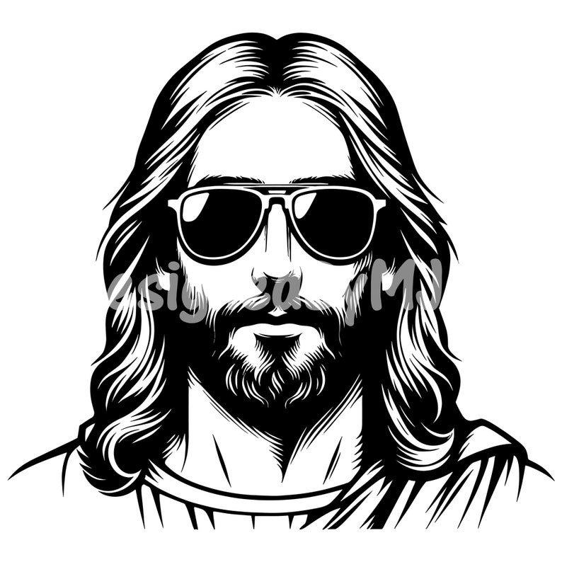 Jesus Wearing Sunglasses SVG Bundle Clipart PNG Files, Christian Svg ...