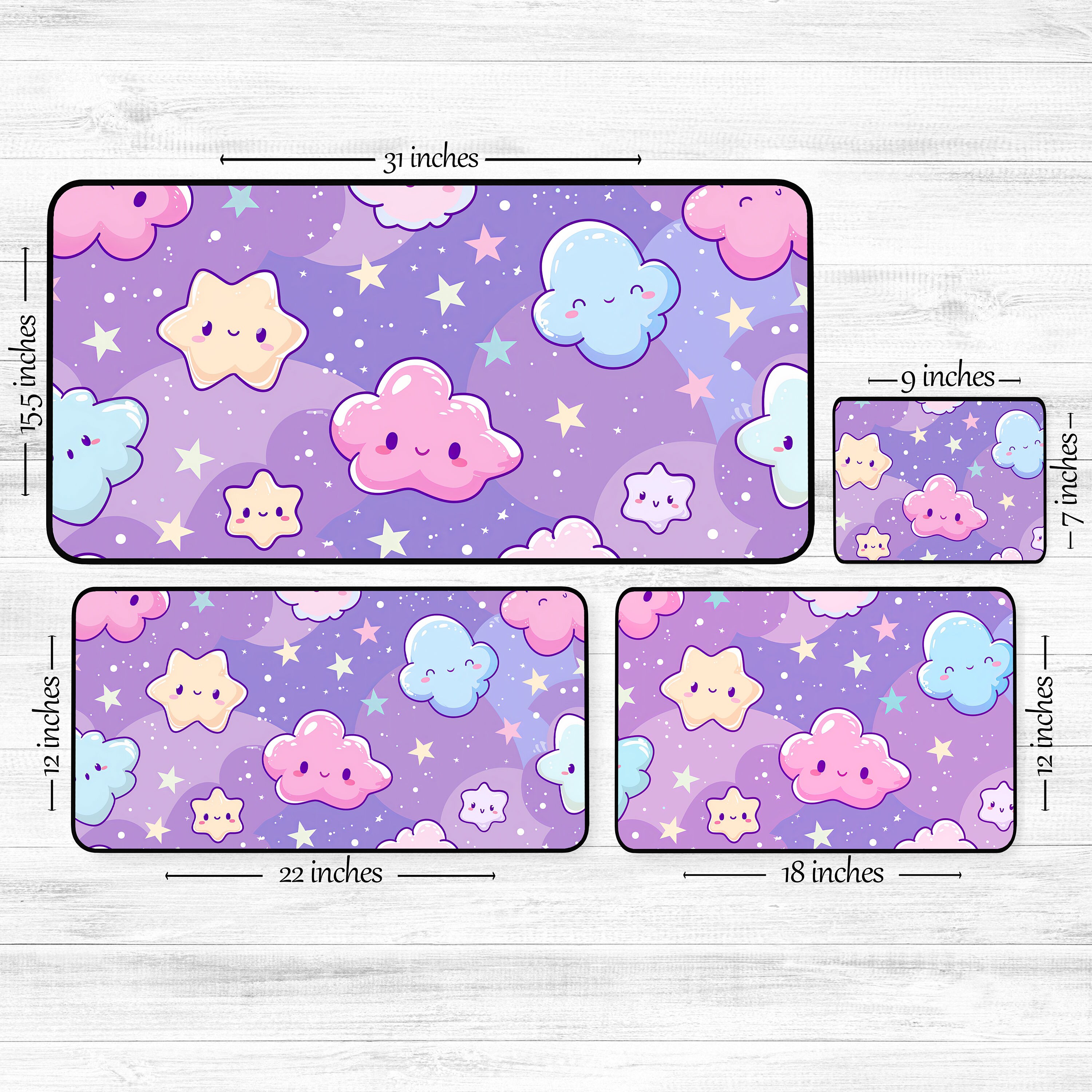 Kawaii Desk Mat Trendy Pastel Kawaii Desk Mat Cute And Cheerful Office Decor Etsy