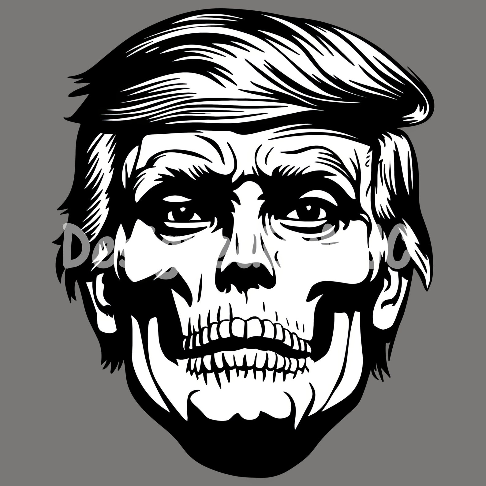 Donald Trump Skeleton Head SVG Clipart & PNG Files, Trump Face Digital ...