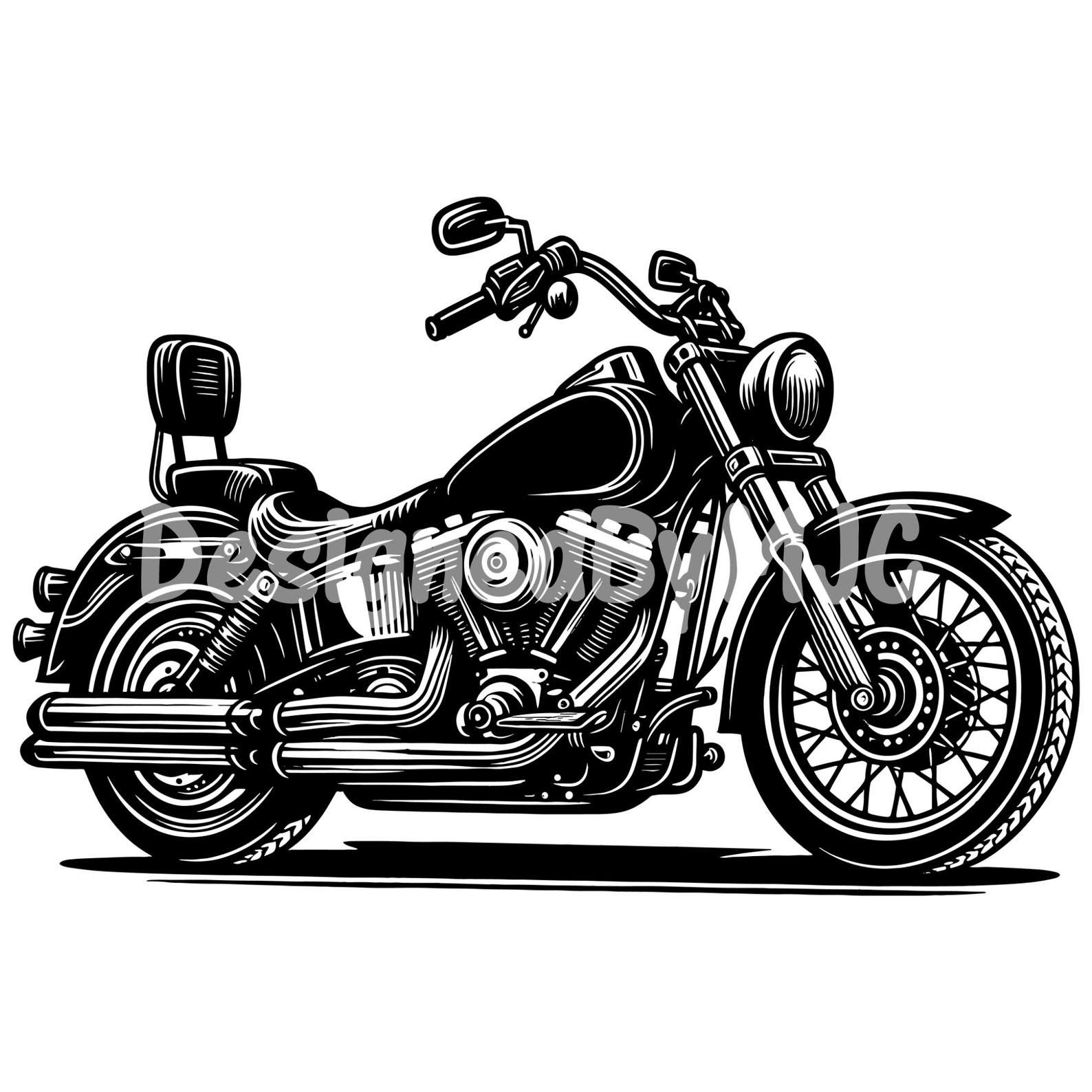 Motorcycle SVG Clipart, SVG & PNG Files, Chopper Biker Digital Clip Art ...