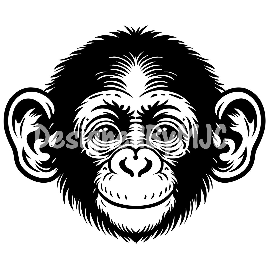 Baby Chimpanzee SVG PNG Bundle, Chimpanzee Face Svg, Chimp Png ...