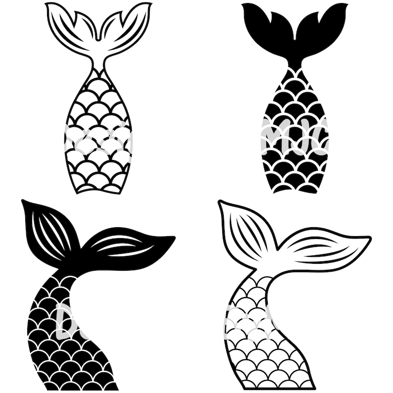 Mermaid Tail Split Monogram SVG, Mermaid Tail SVG Png, Mermaid Scales ...