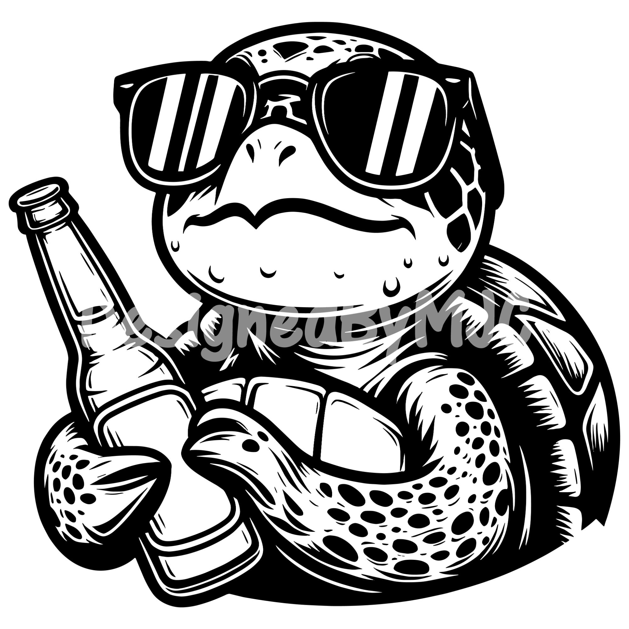 Sea Turtle Drinking Beer SVG PNG Files, Cute Sea Turtle Svg, Baby ...