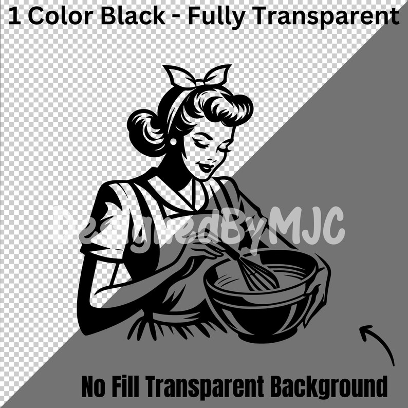 Retro Housewife Baking SVG PNG, Trendy Vintage Women, 1950s Atomic ...