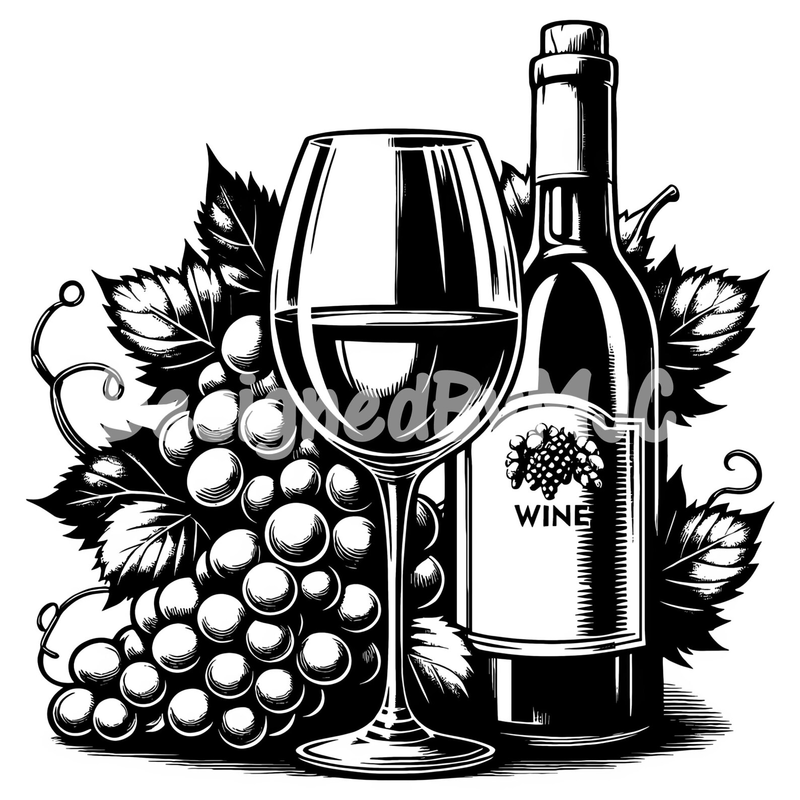 Wine Glass SVG Bundle & PNG Files, Wine With Grapes Svg, Wine and ...