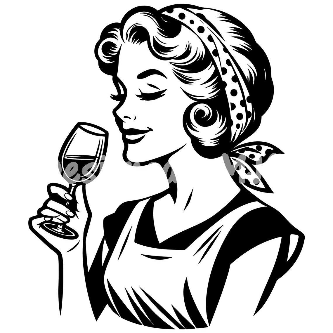 Retro Housewife SVG Bundle Clipart & PNG Files, Vintage Women, 1950s ...