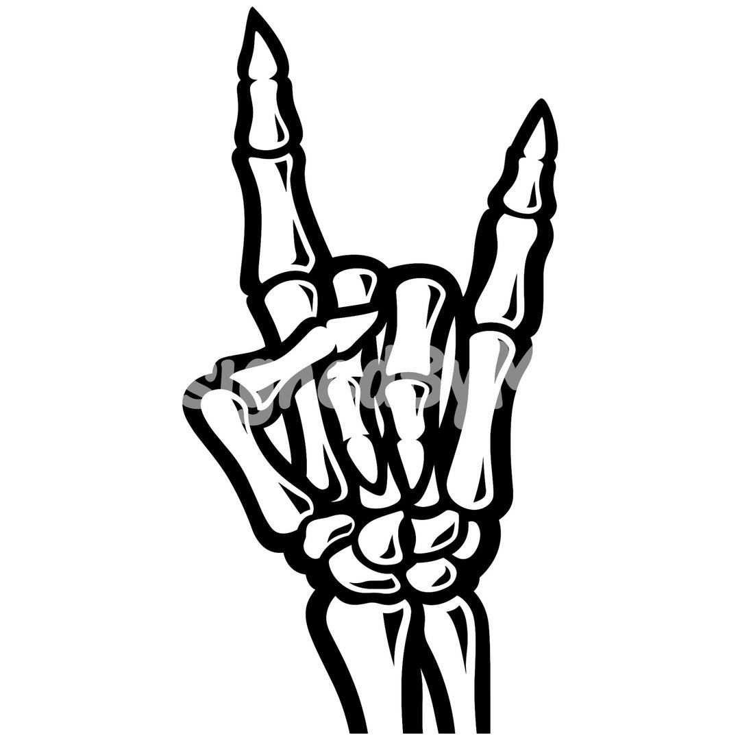 Skeleton Rock Horns SVG, Rock and Roll Devil Horns, Skeleton Hand Rock ...