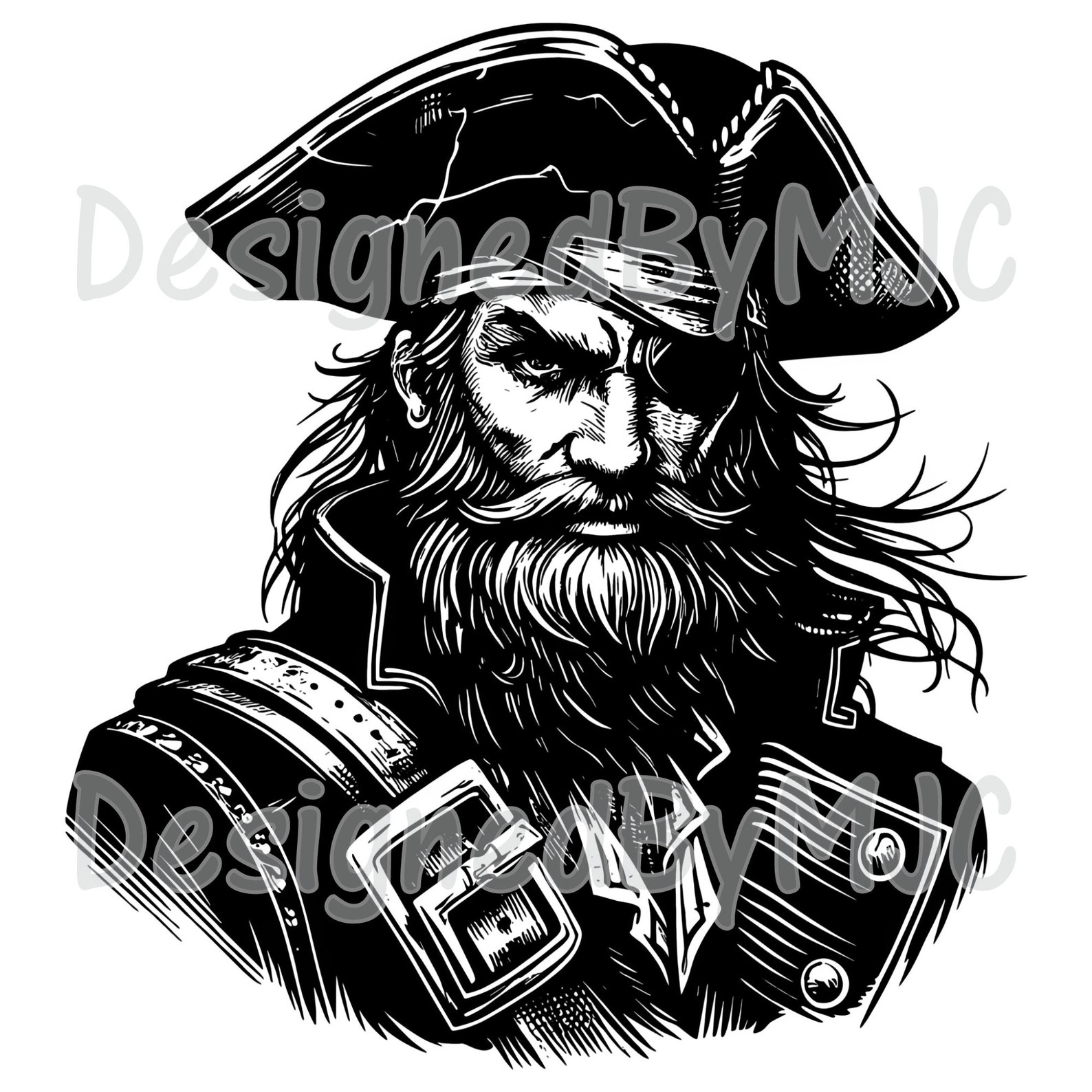 Pirate Head SVG Clipart & PNG Files, Pirate Digital Clip Art, Cut Files ...