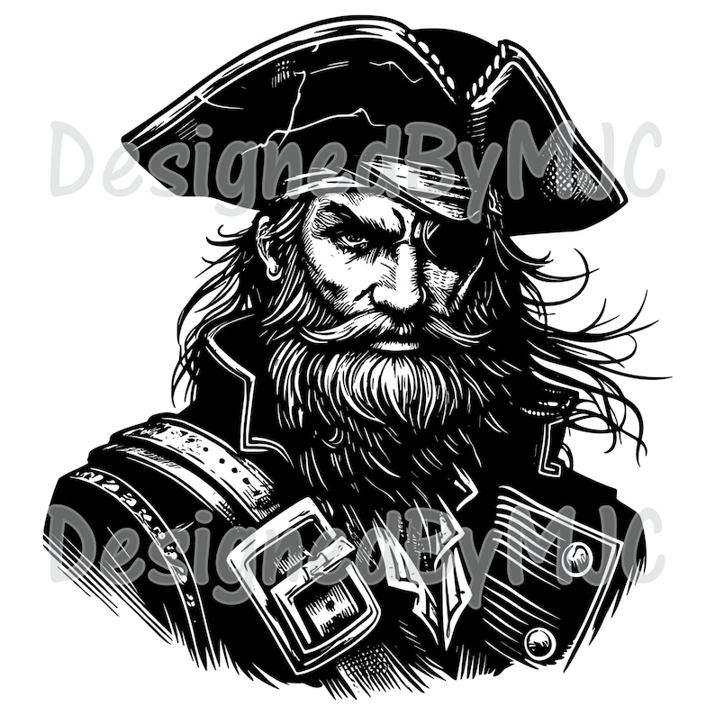 Pirate Head SVG Clipart & PNG Files, Pirate Digital Clip Art, Cut Files ...