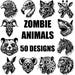 Zombie Animal SVG Bundle, Zombie Animal Clipart, Halloween Zombie ...