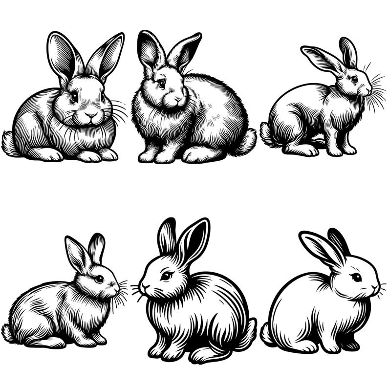 Rabbit SVG Bundle, Bunny Rabbit PNG, Rabbit Clipart, Bunny SVG Cut ...