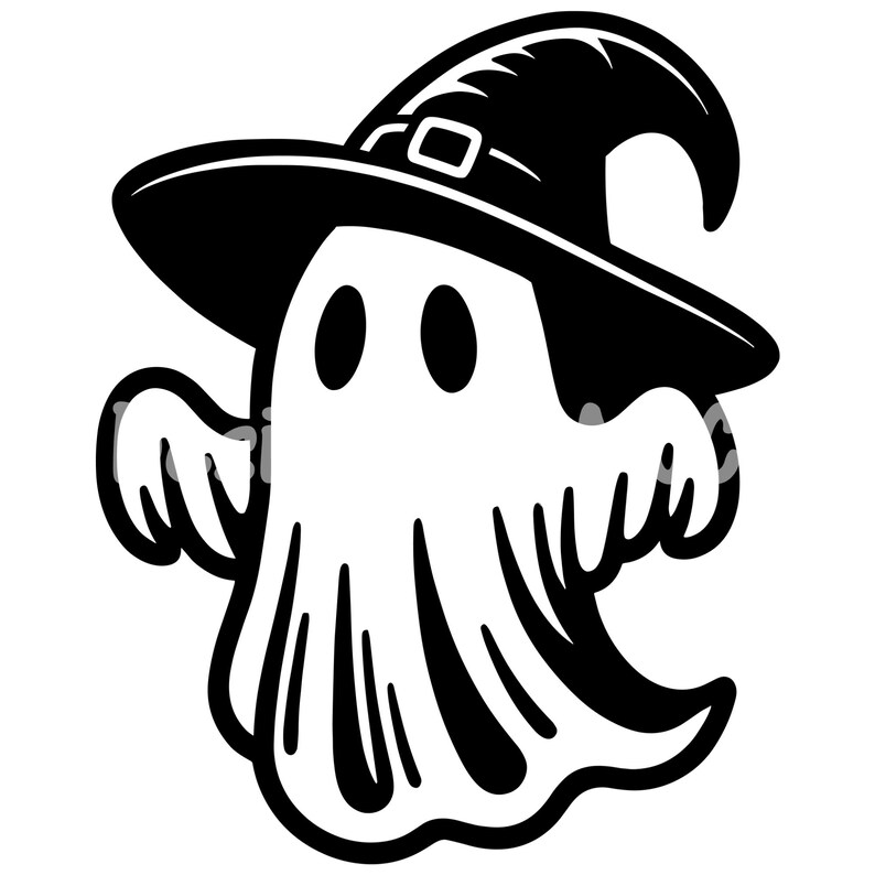 Ghost Witch Hat SVG, Halloween Ghost Svg Png, Witch Hat Svg, Halloween ...