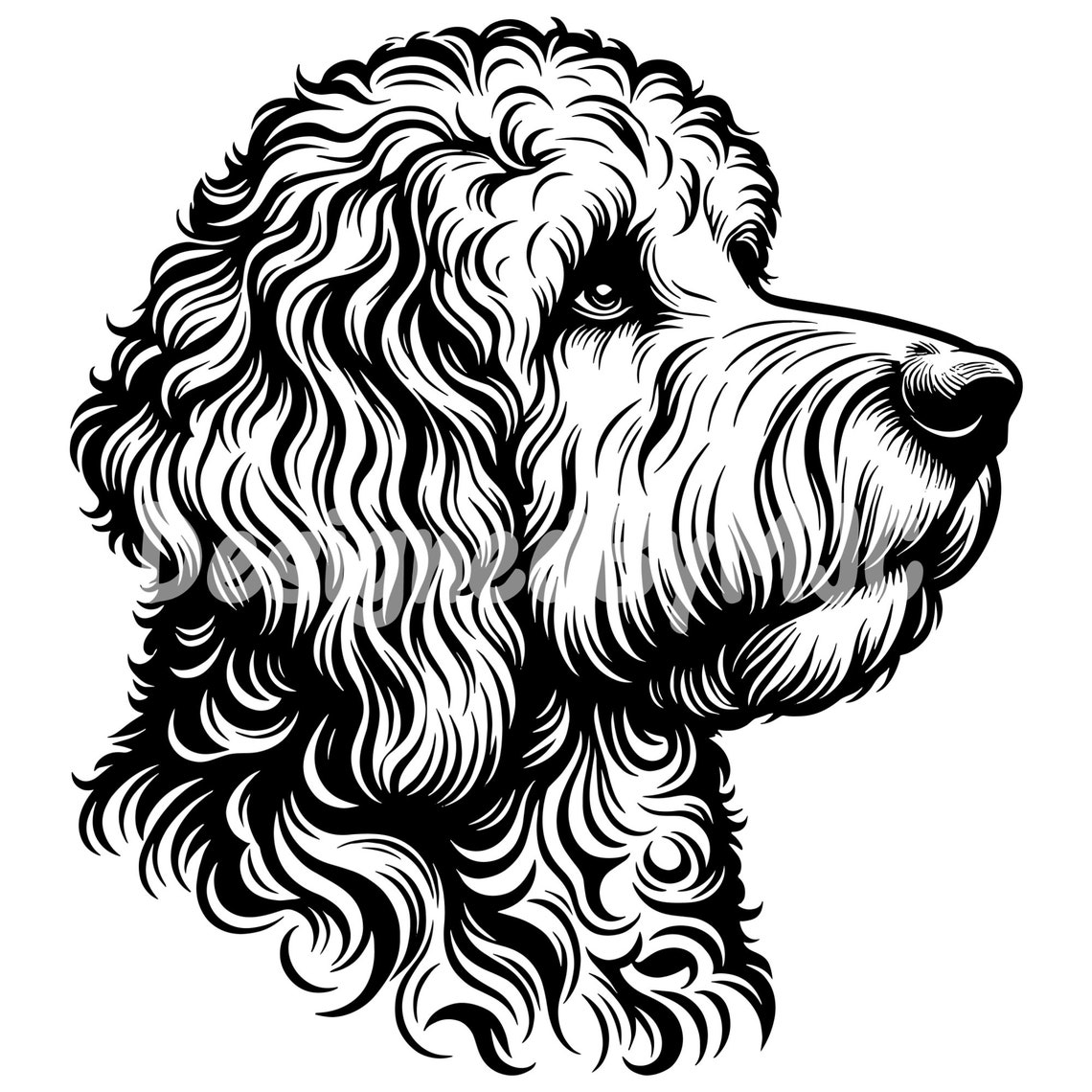 Goldendoodle SVG Clipart PNG Files, Goldendoodle Head Vector Cut Files ...