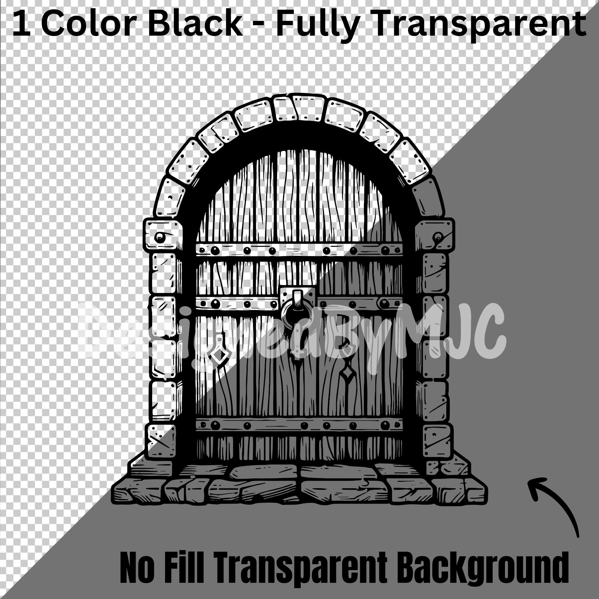 Dungeon Door SVG PNG Bundle, Medieval Castle Gate SVG Pack, Ancient Medieval Arched Door Old ...