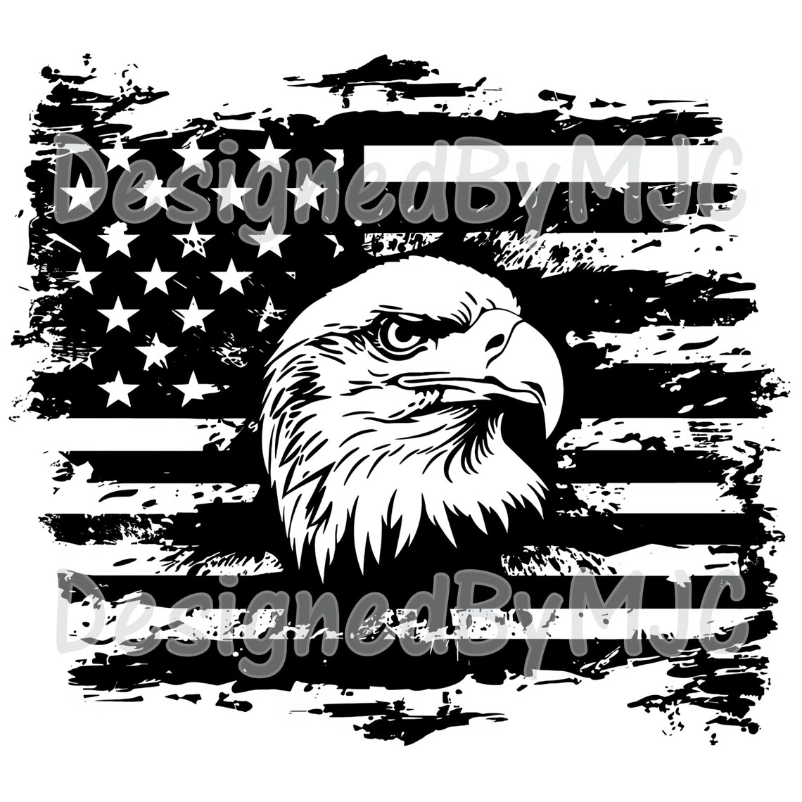 Eagle With Flag SVG Clipart, SVG & PNG Files, Bald Eagle Graphics ...