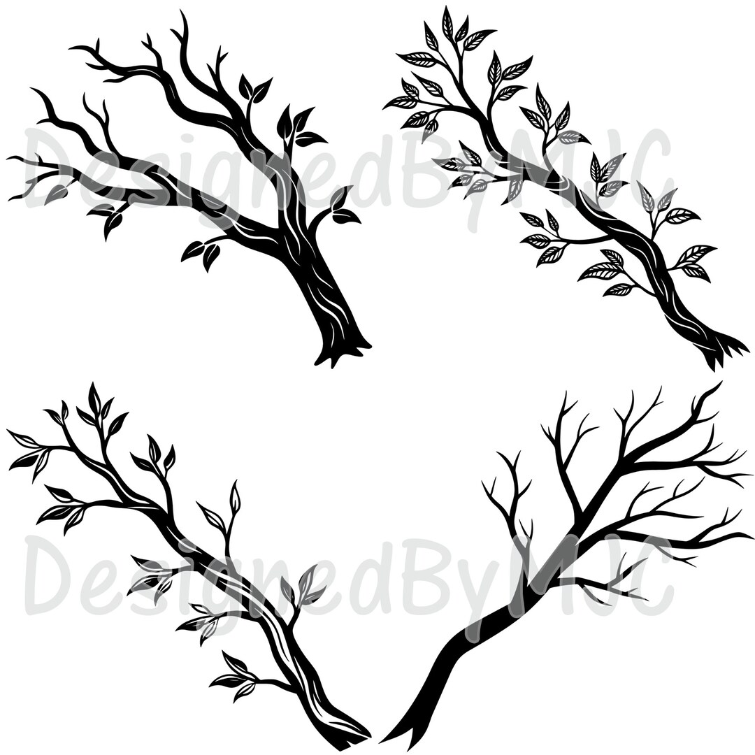 Tree Branch SVG Clipart & PNG Files, Branch PNG Graphics, Digital Clip ...