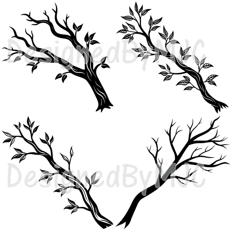 Tree Branch SVG Clipart & PNG Files, Branch PNG Graphics, Digital Clip ...