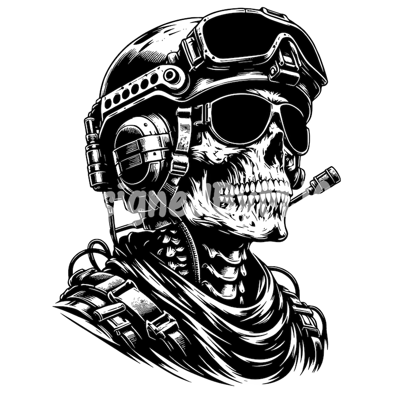Night Vision Goggles Soldier Skull SVG Bundle Clipart & PNG Files ...