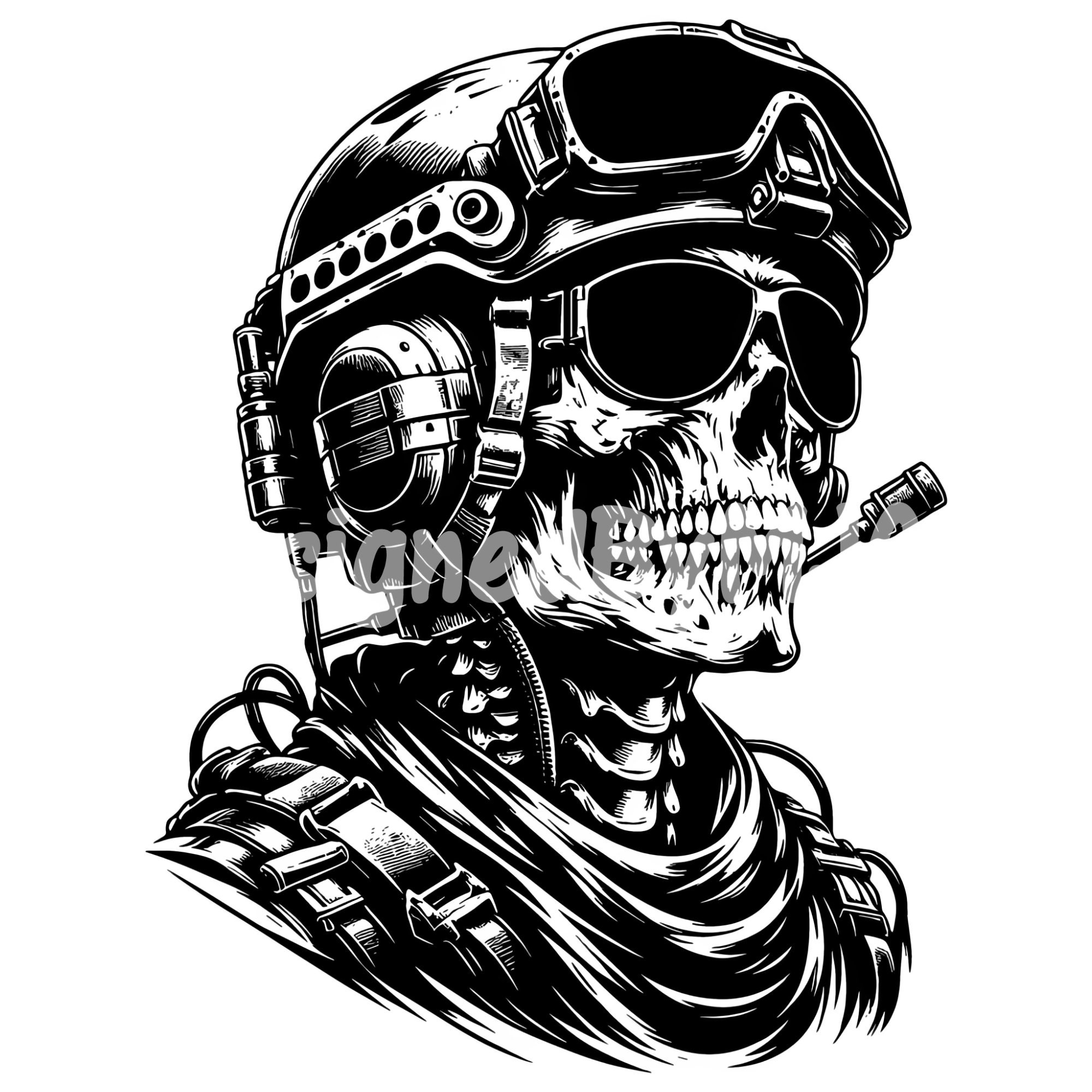 Night Vision Goggles Soldier Skull SVG Bundle Clipart & PNG Files ...