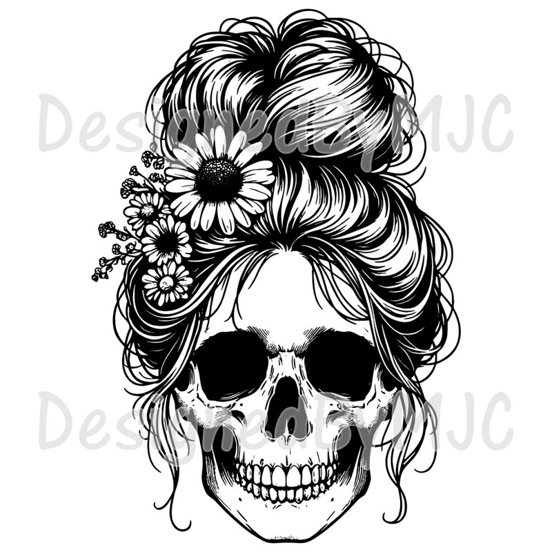 Cute Skeleton Messy Bun - Etsy