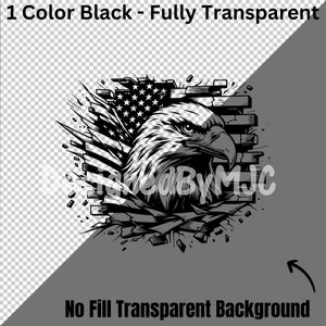Eagle With Flag SVG Clipart & PNG Files, Screaming Eagle Graphics ...