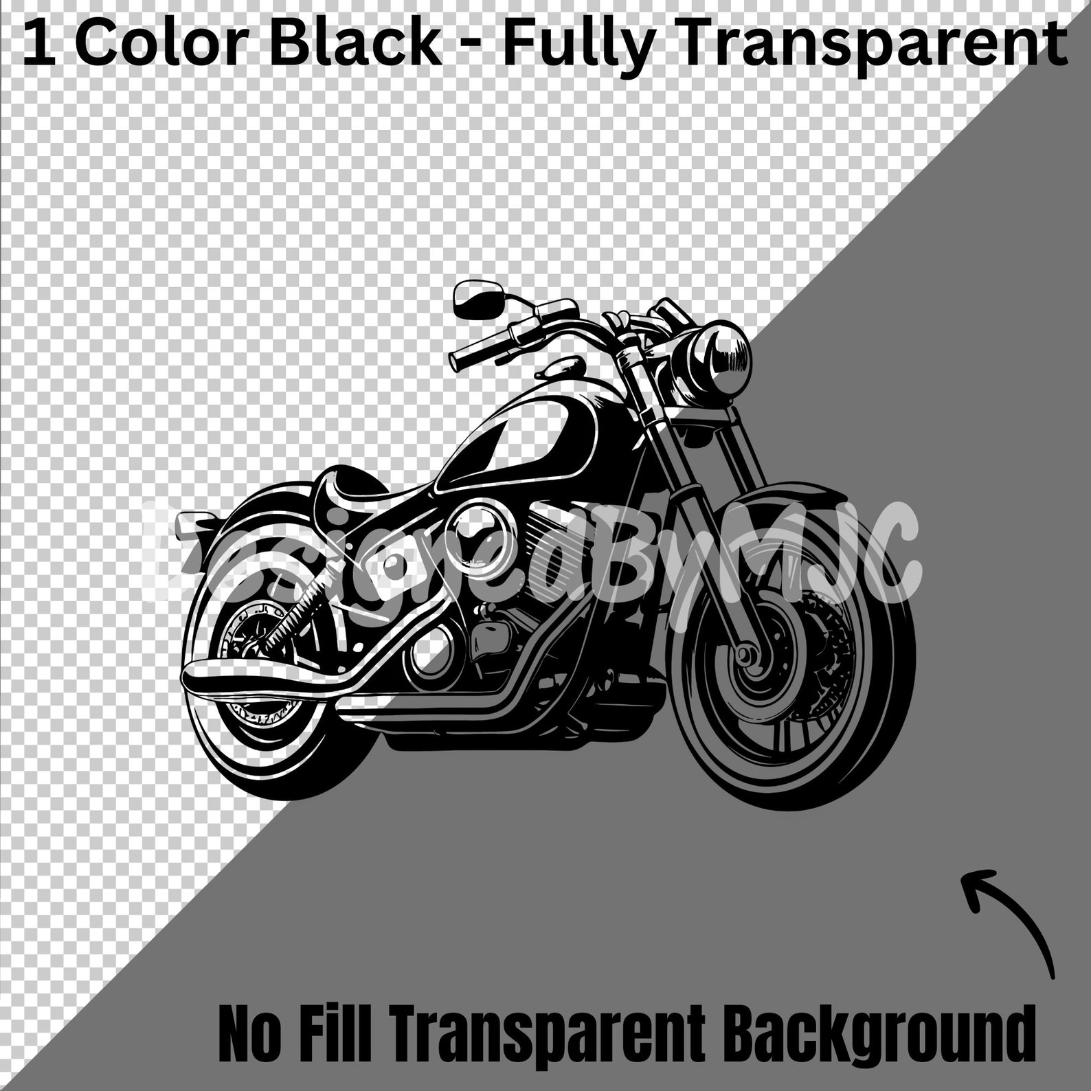 Motorcycle SVG Clipart, SVG & PNG Files, Chopper Biker Digital Clip Art ...