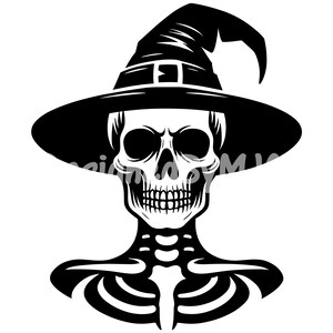 Skeleton Witch Hat SVG PNG Bundle, Halloween Hat Svg, Trendy Halloween ...