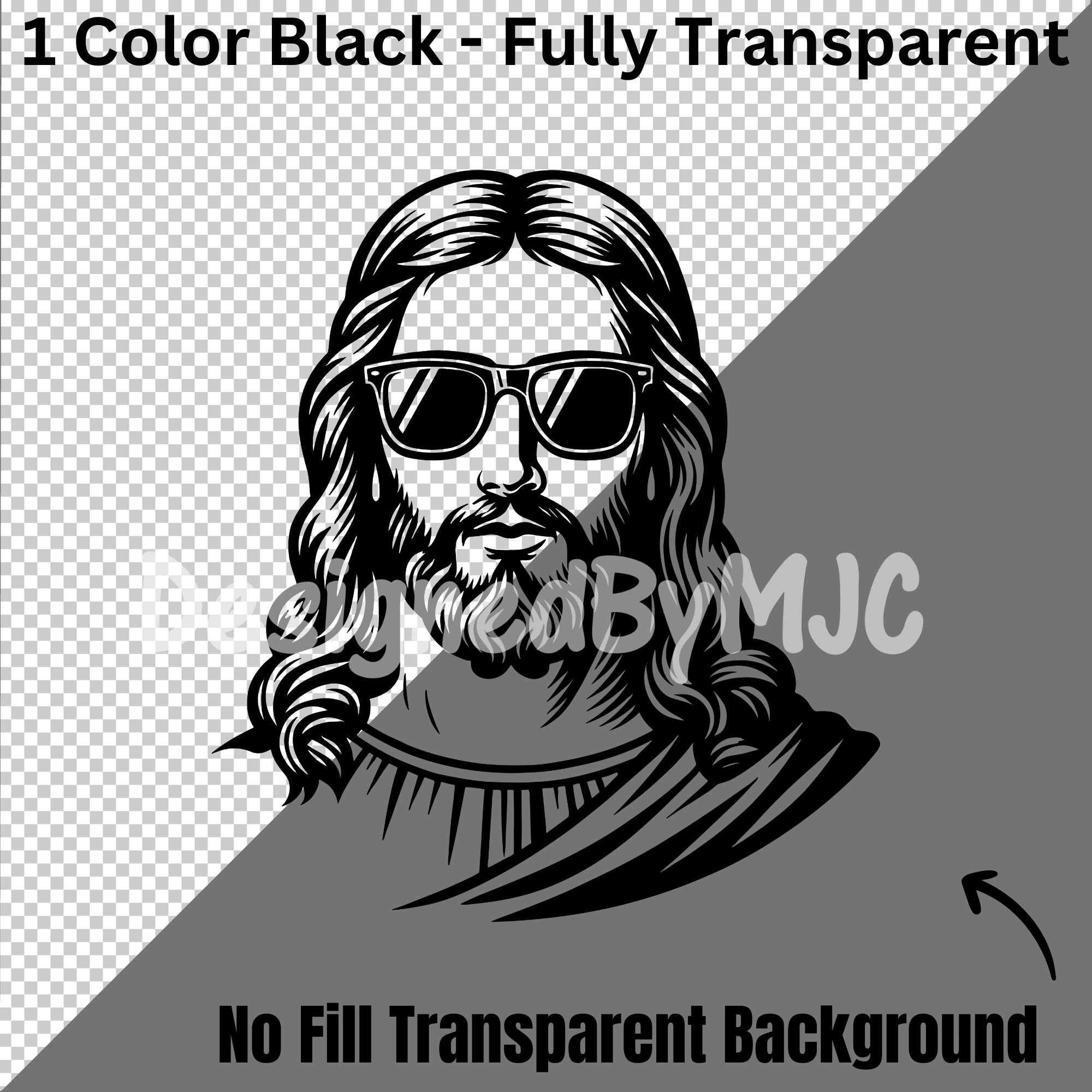 Jesus Wearing Sunglasses SVG Bundle Clipart PNG Files, Christian Svg ...