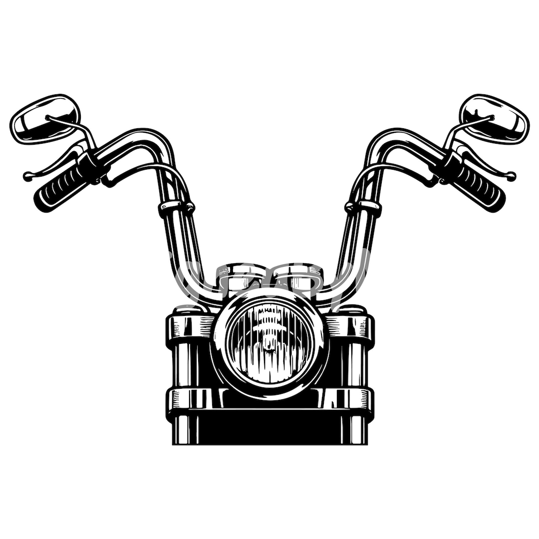 Motorcycle Handlebars SVG Clipart, SVG & PNG Files, Chopper Biker ...