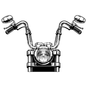 Motorcycle Handlebars SVG Clipart, SVG & PNG Files, Chopper Biker ...