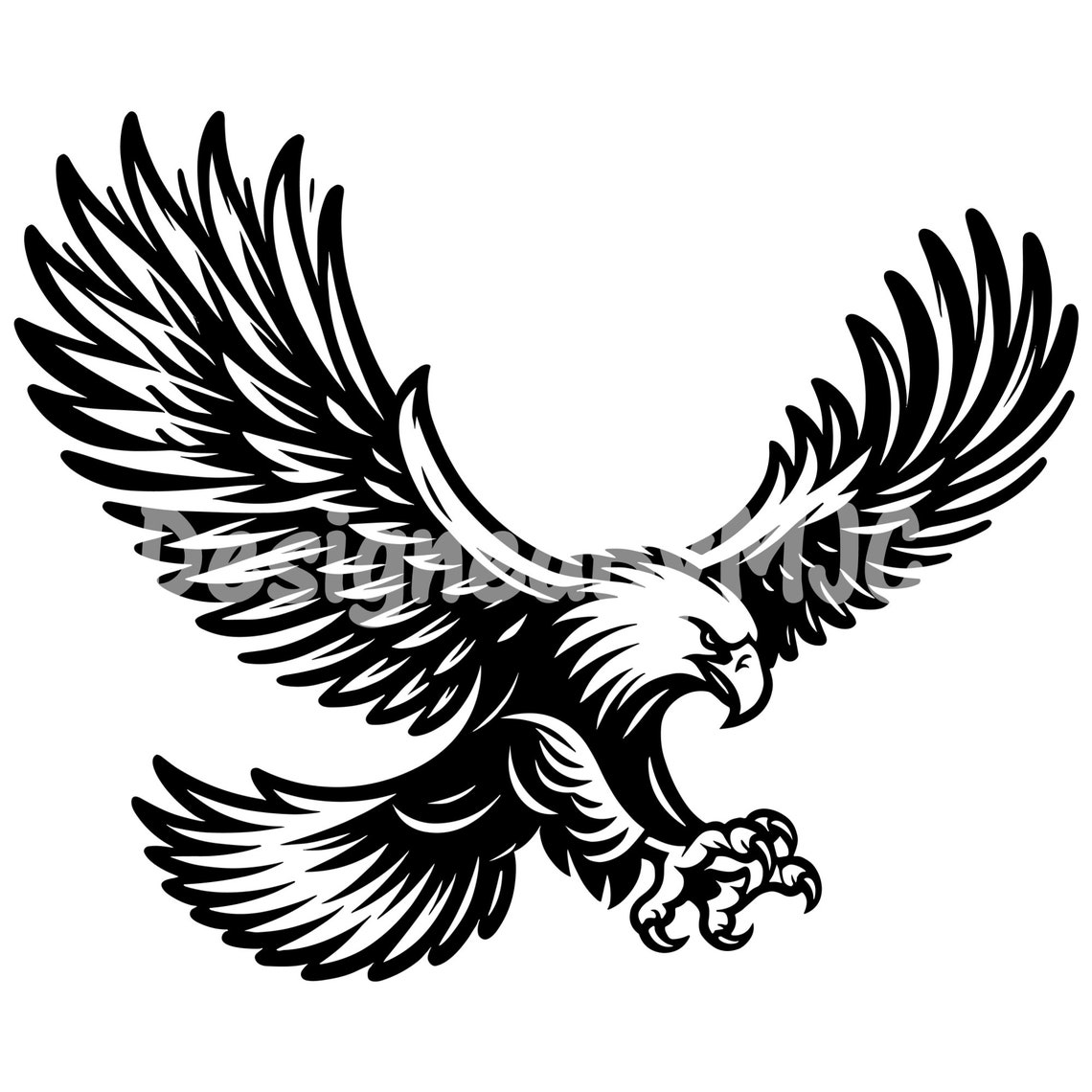 Flying Eagle SVG Clipart PNG, Bald Eagle Graphics, Digital Clip Art ...