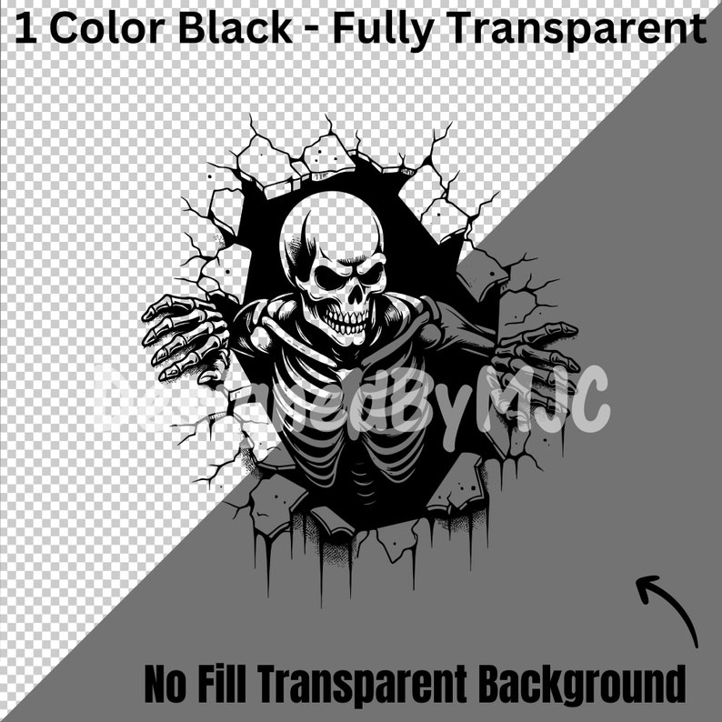 Skull in the Wall SVG Clipart & PNG Files, Skull in the Wall Png ...