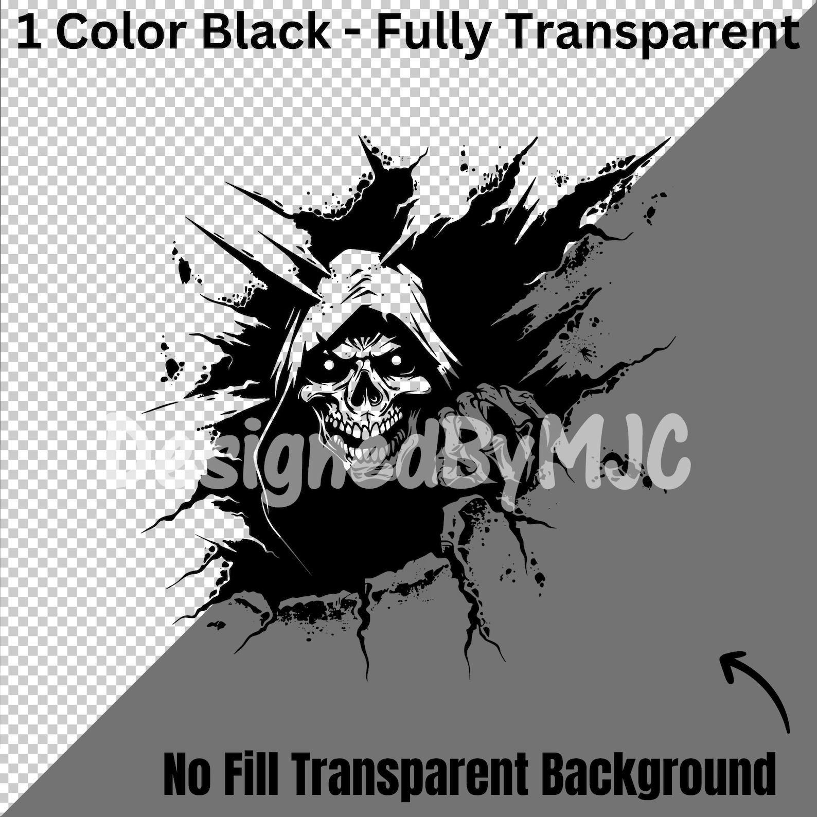 Grim Reaper SVG Clipart & PNG Files, Skulls Svg, Skull Svg Gothic Svg ...