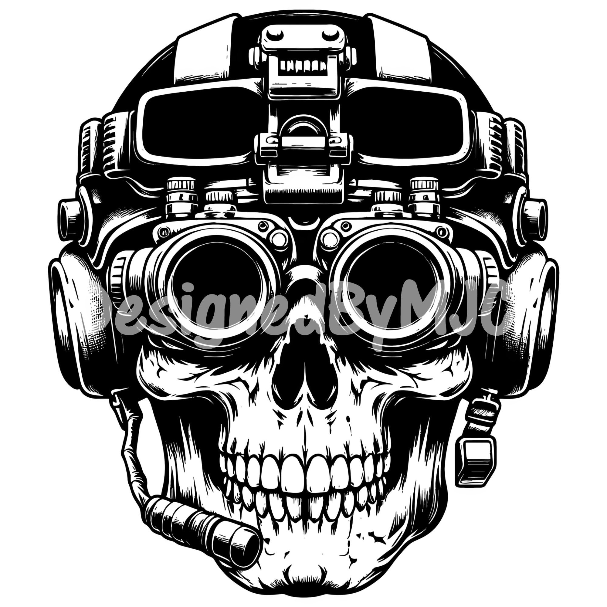 Night Vision Goggles Soldier Skull SVG Bundle Clipart & PNG Files ...