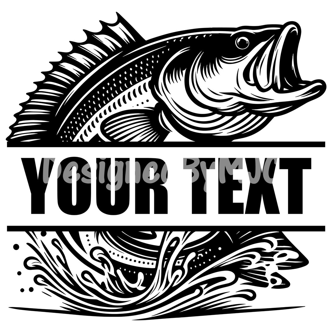 Bass Fishing Monogram SVG, Fishing SVG, Bass Name Fish Svg, Bass ...
