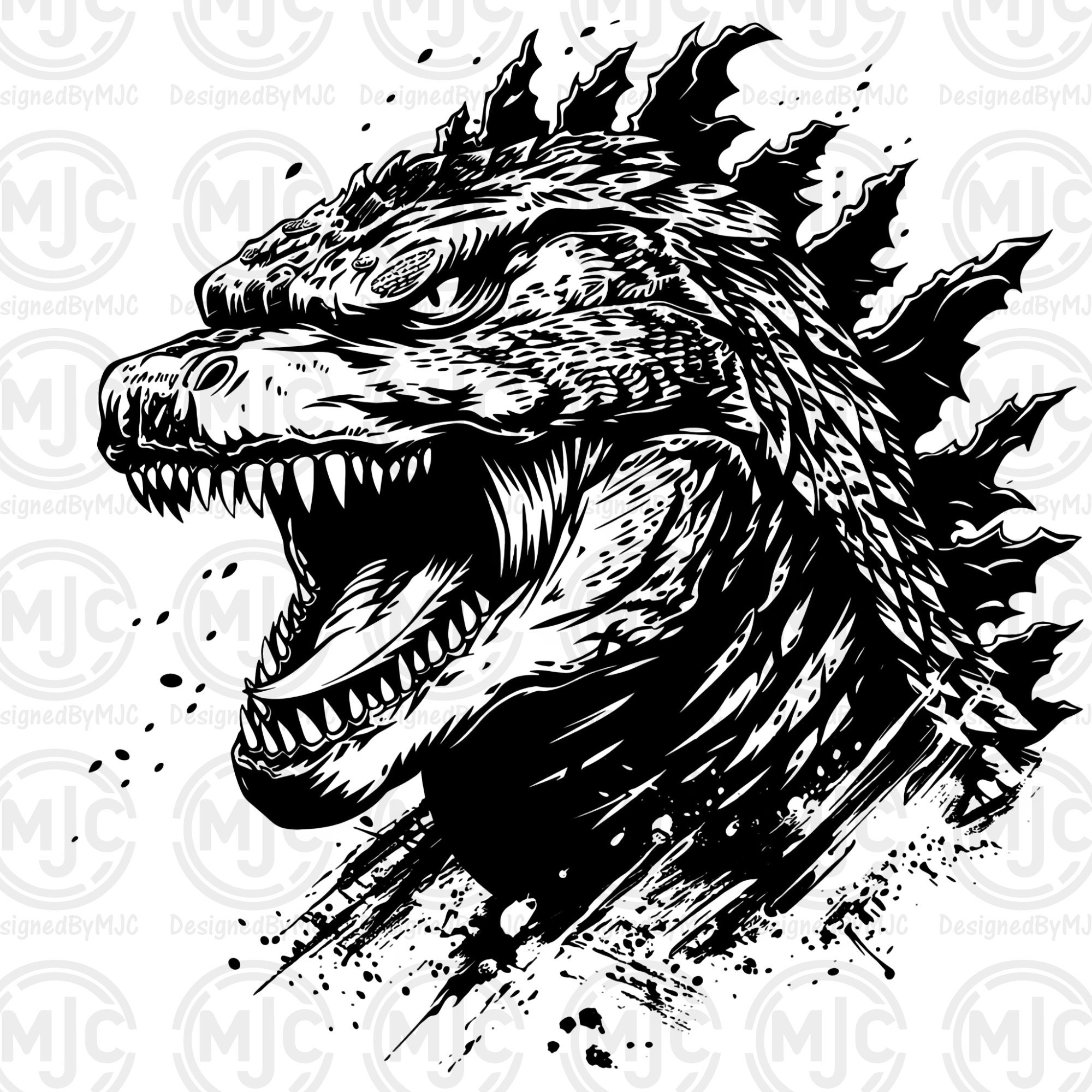 Godzilla SVG Clipart, SVG & PNG Files, Godzilla Graphics, Digital Clip ...