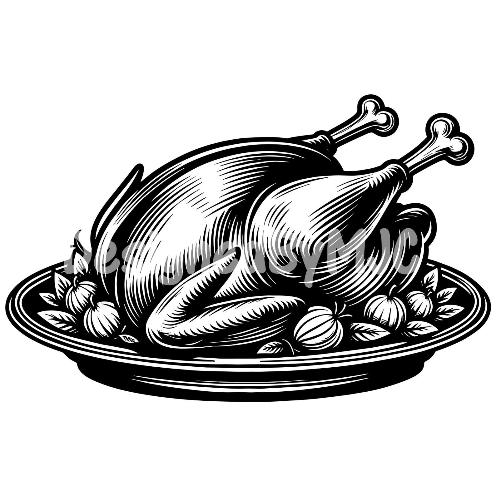 Cooked Thanksgiving Turkey SVG PNG, Cooked Turkey Design, Turkey Bundle ...