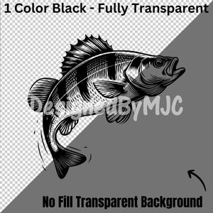Perch Fish Vector SVG Bundle, Perch Fishing SVG, Fishing SVG, Jumping ...