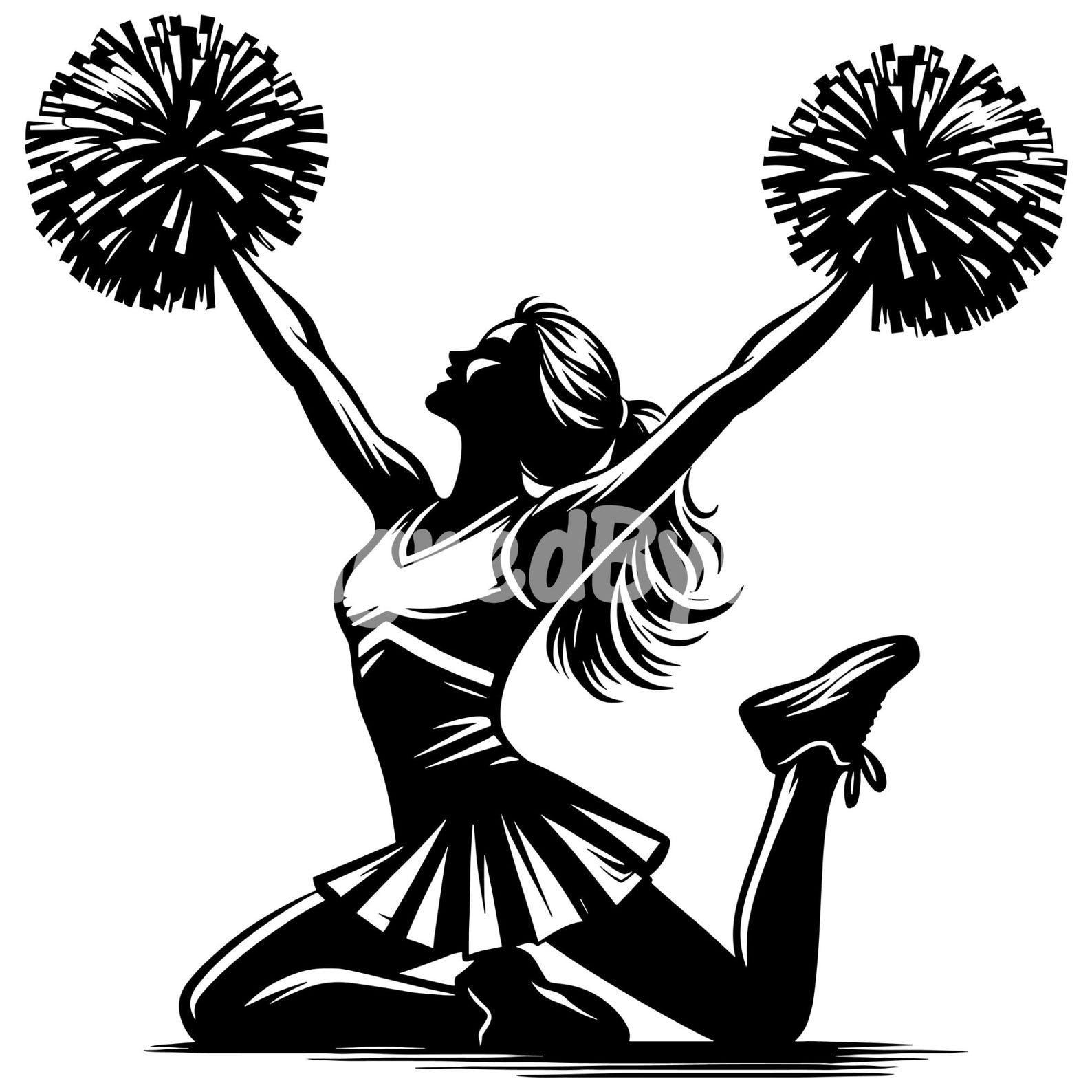 Cheerleader SVG, Cheerleading SVG, Cheer SVG, Cheerleader Silhouette ...