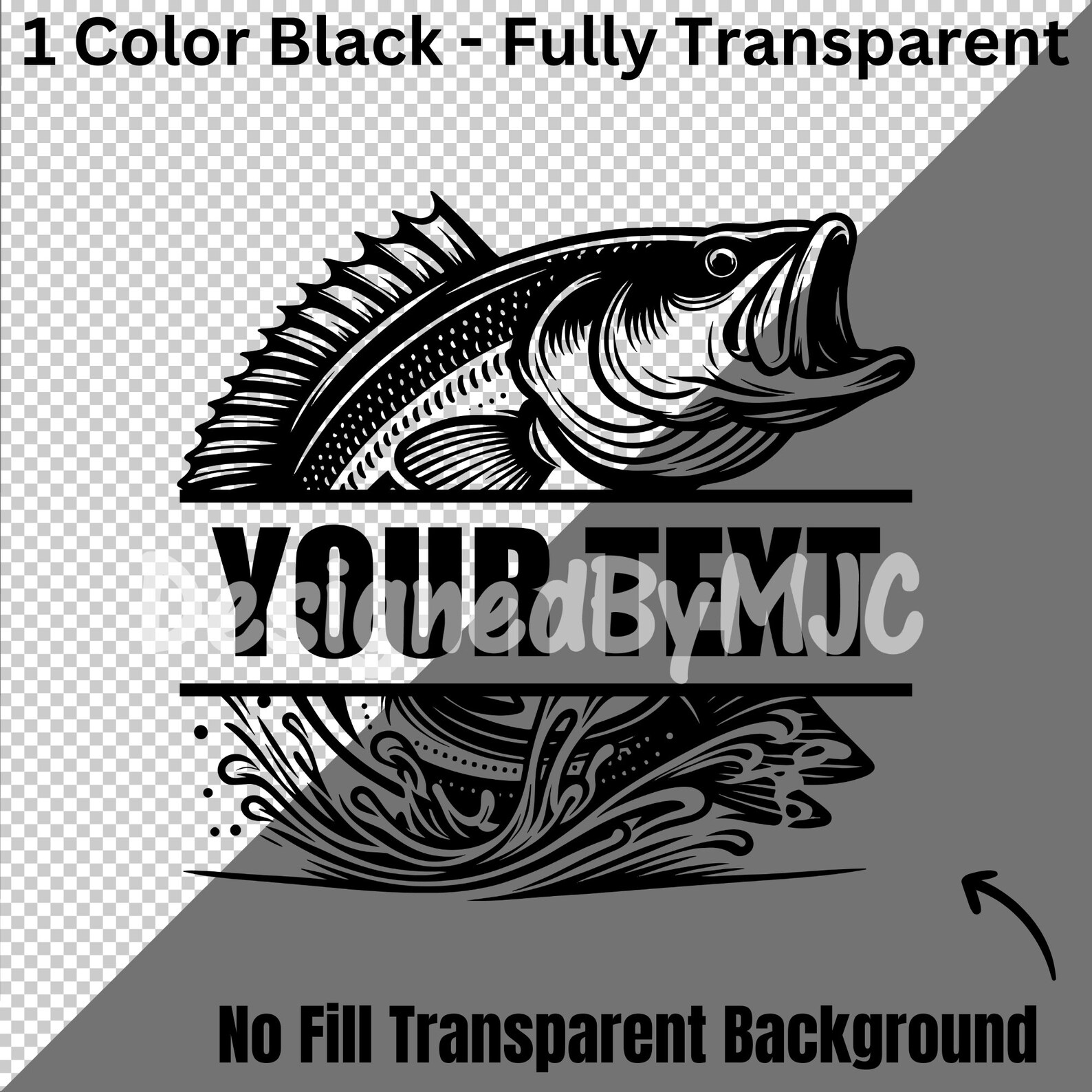 Bass Fishing Monogram SVG, Fishing SVG, Bass Name Fish Svg, Bass ...