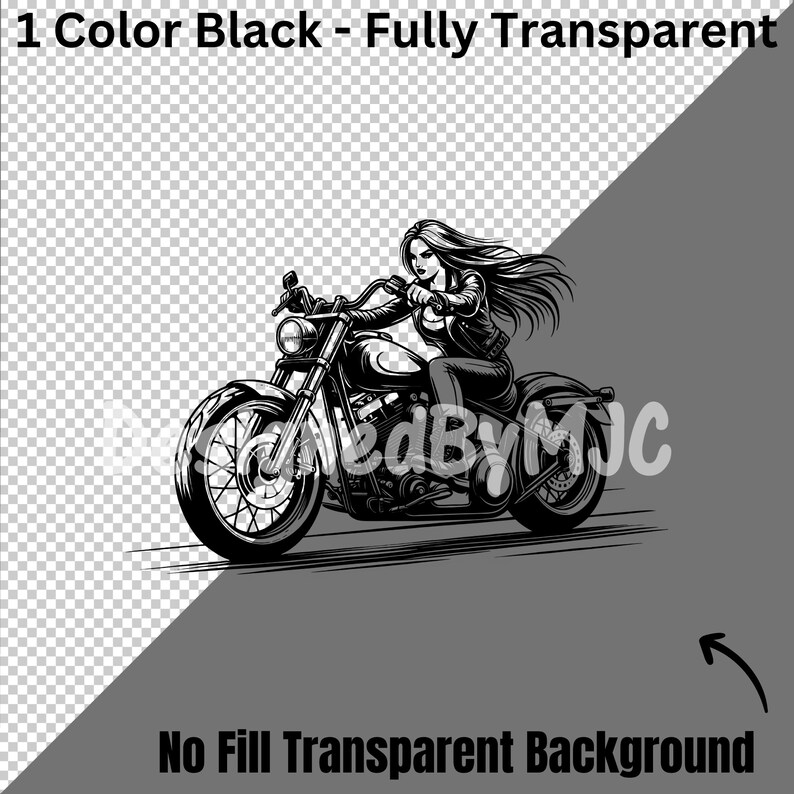 Biker Chick SVG Bundle Clipart & PNG Files, Girl Motorcycle Clipart ...