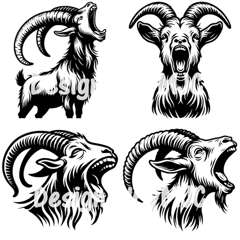 Screaming Goat SVG Clipart PNG, Goat Png Goat Screaming Clipart Goat ...