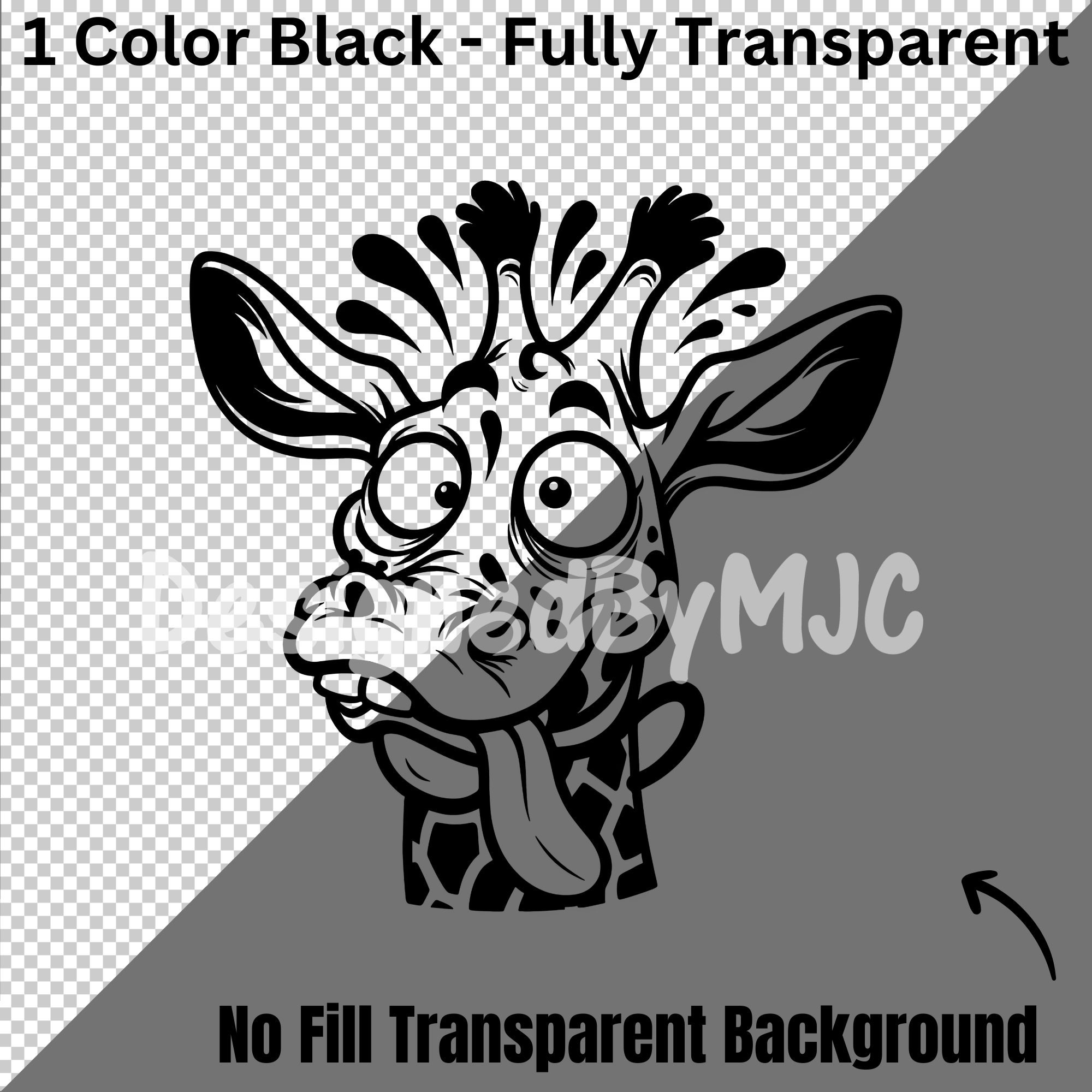 Funny Laughing Giraffe Face SVG PNG, Giraffe Clipart, Crazy Giraffe ...