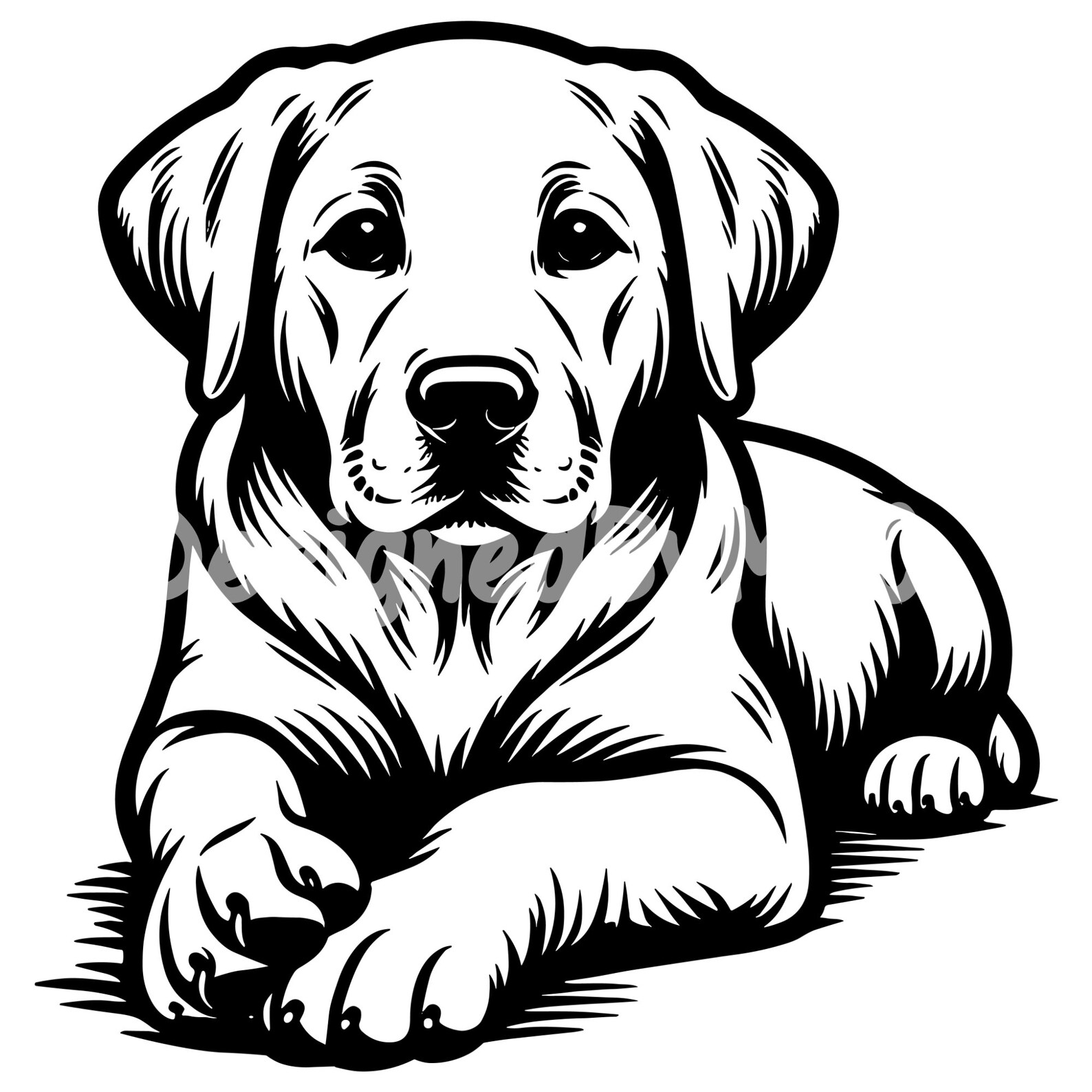 Labrador Retriever Dog Laying Crossed Paws SVG Clipart PNG Files ...