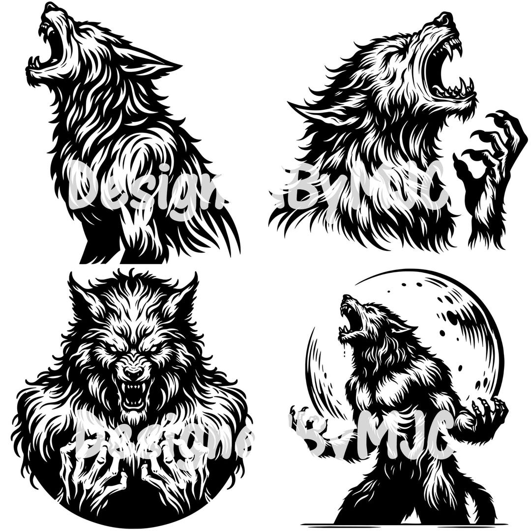 Werewolf SVG, Scary Werewolf PNG , Werewolf Howling Clipart, Halloween ...
