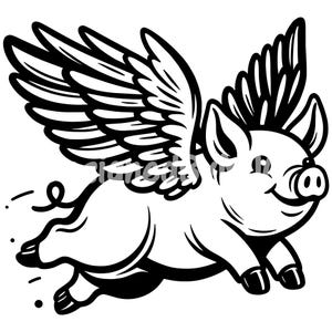 When Pigs Fly Flying Pig Wings SVG, Flying Pig Svg Flying Pig Png ...