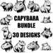 Capybara SVG Bundle 30 Designs, Cute Capybara Clipart PNG, Capybara ...