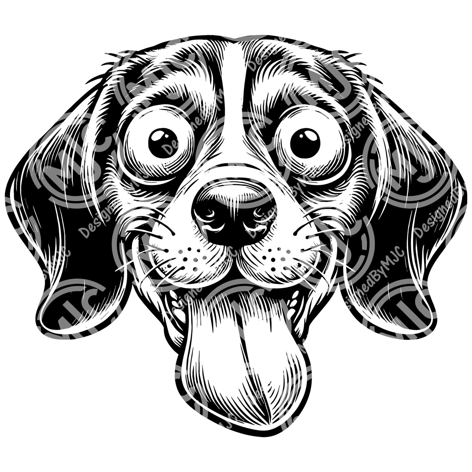 Funny Laughing Beagle SVG Bundle, Beagle Clipart, Crazy Beagle Cartoon ...